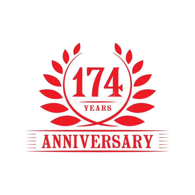 174 Years Anniversary Celebration Logo. 174th Anniversary Luxury Design ...