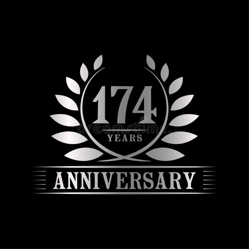 174 Years Anniversary Celebration Logo. 174th Anniversary Luxury Design ...
