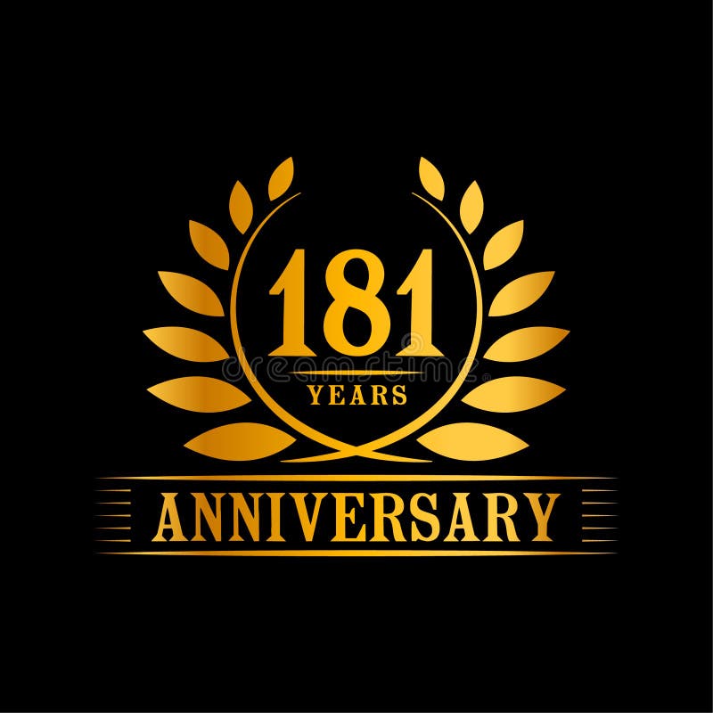 181 Years Anniversary Celebration Logo. 181st Anniversary Luxury Design ...
