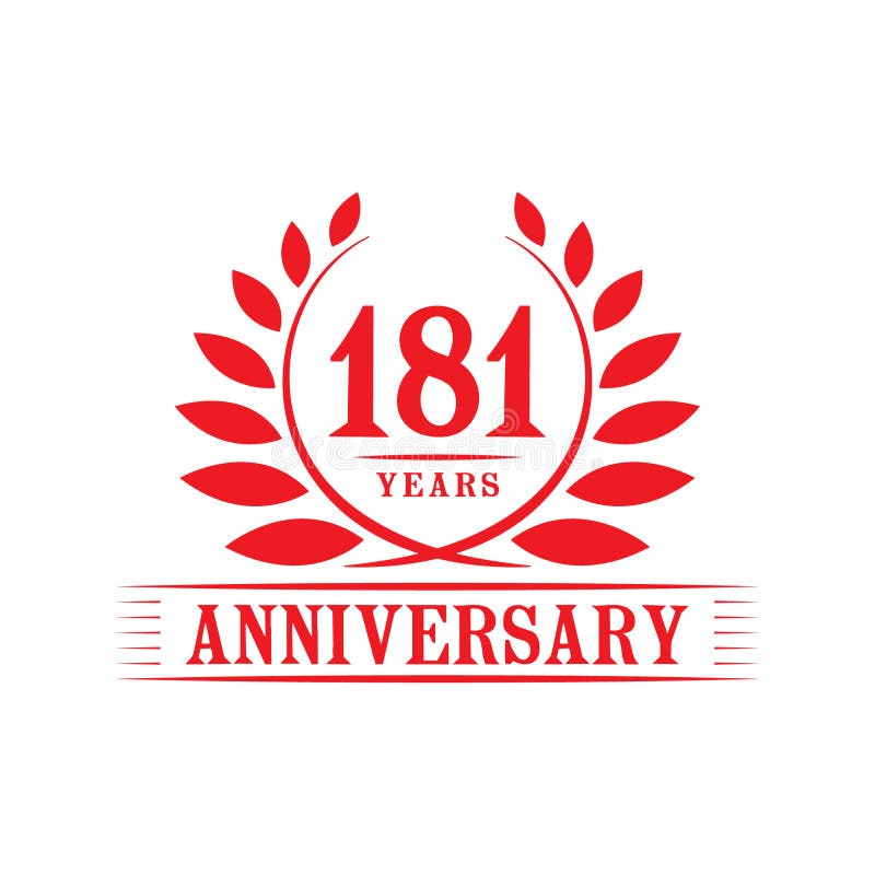 181 Years Anniversary Celebration Logo. 181st Anniversary Luxury Design ...