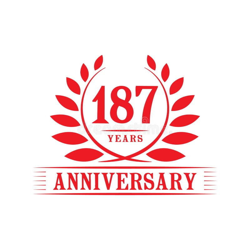 187 Years Anniversary Celebration Logo. 187th Anniversary Luxury Design ...
