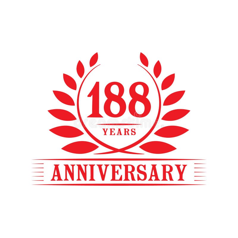 188 Years Anniversary Celebration Logo. 188th Anniversary Luxury Design ...