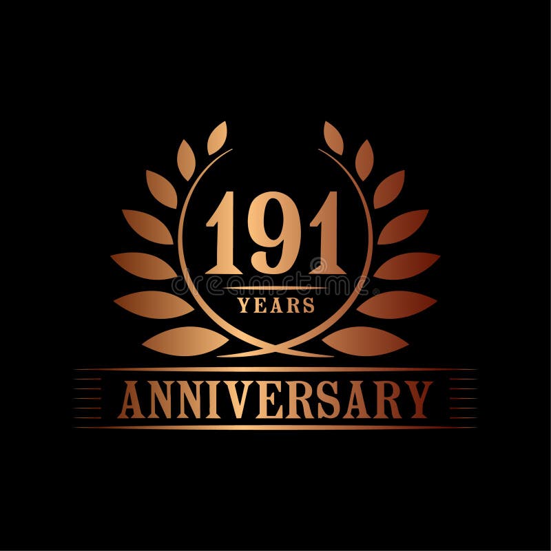191 Years Anniversary Celebration Logo. 191st Anniversary Luxury Design ...
