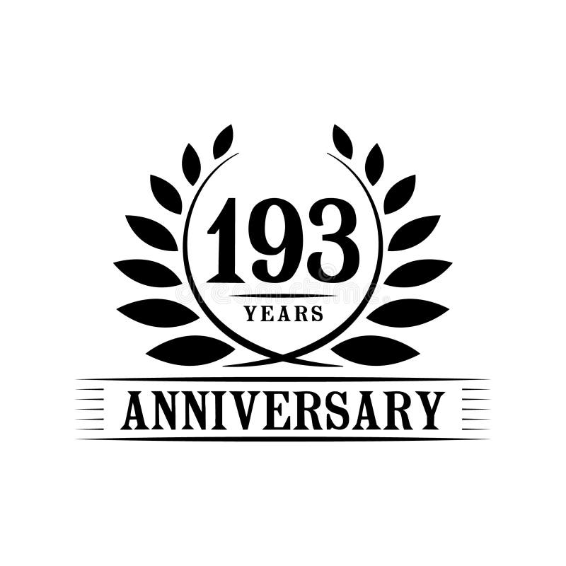 193 Years Anniversary Celebration Logo. 193rd Anniversary Luxury Design ...