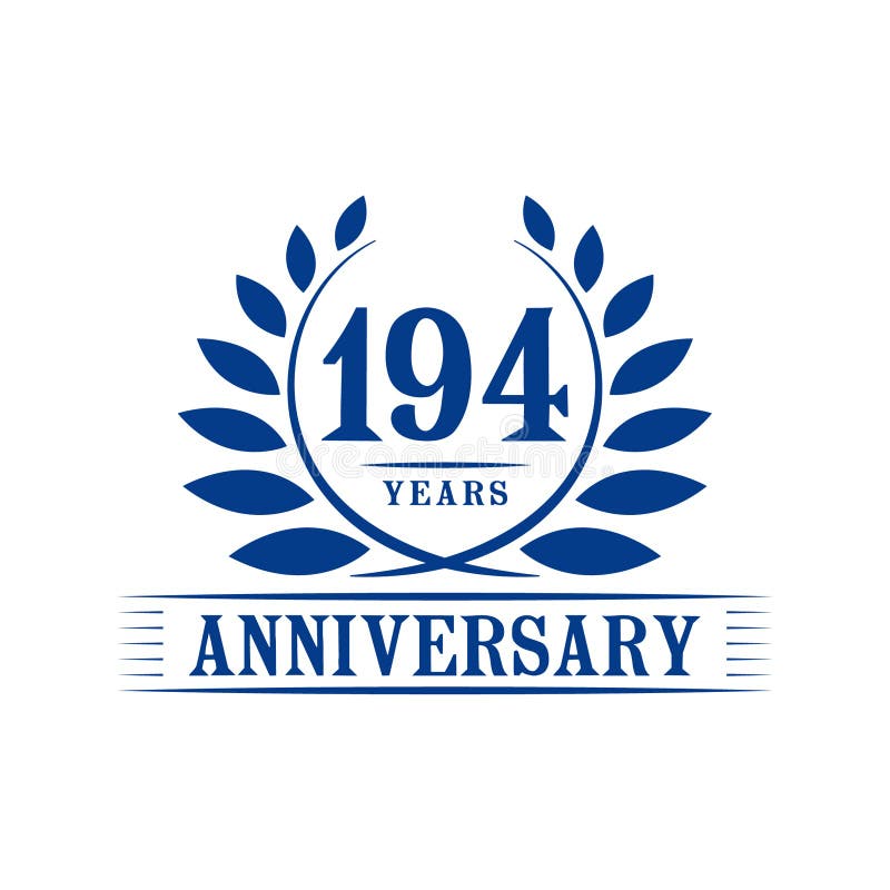 194 Years Anniversary Celebration Logo. 194th Anniversary Luxury Design ...