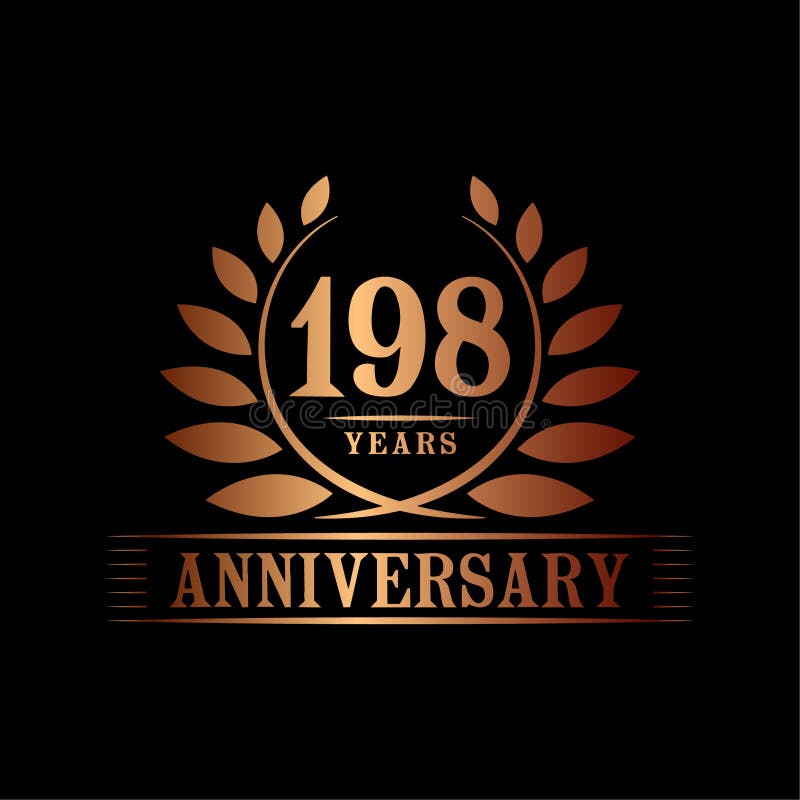 198 Years Anniversary Celebration Logo. 198th Anniversary Luxury Design ...