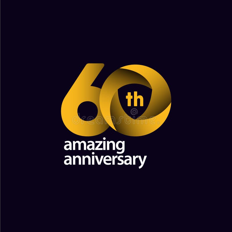 60 Years Amazing Anniversary Celebration Vector Template Design ...