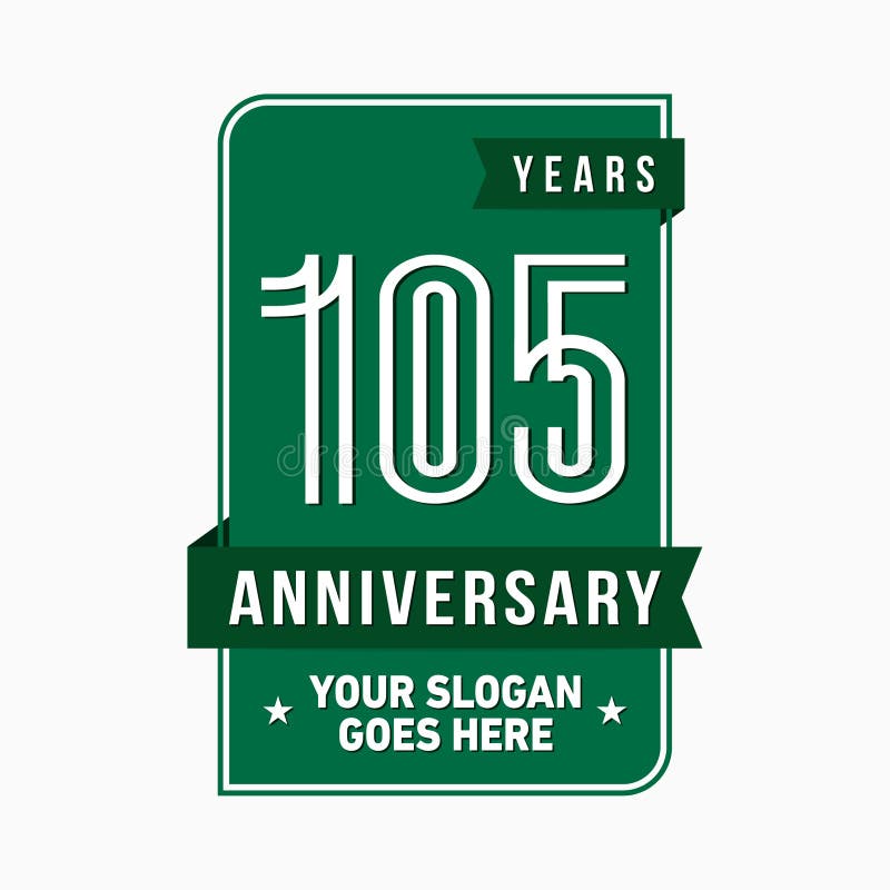 105th Anniversary Design Template. 105 Years Logo. 105 Years Vector and ...