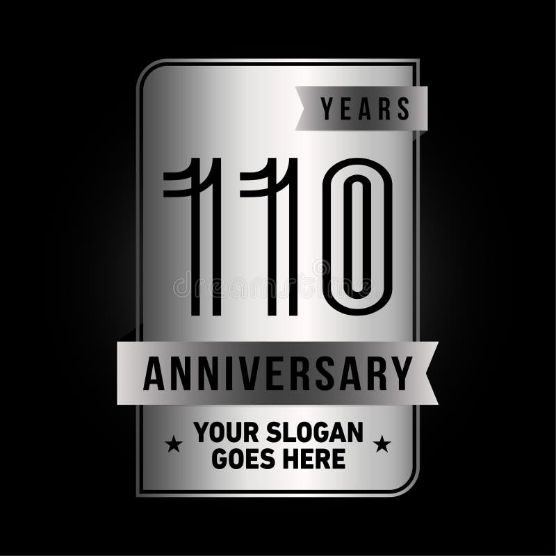 110 Years Celebrating Anniversary Design Template. 110th Logo. Vector ...
