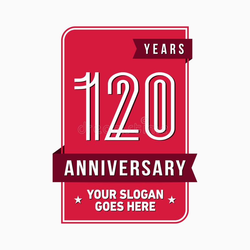 120 Years Celebrating Anniversary Design Template. 120th Logo. Vector ...