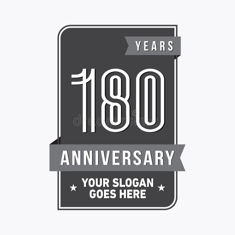 180 Years Celebrating Anniversary Design Template. 180th Logo. Vector ...