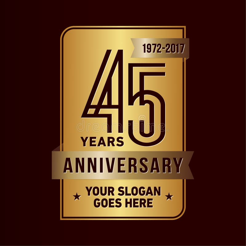 45 Years Celebrating Anniversary Design Template. 45th Logo. Vector and ...
