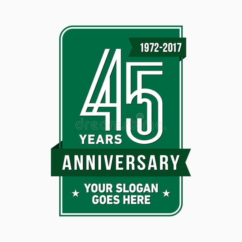 45 Years Celebrating Anniversary Design Template. 45th Logo. Vector and ...