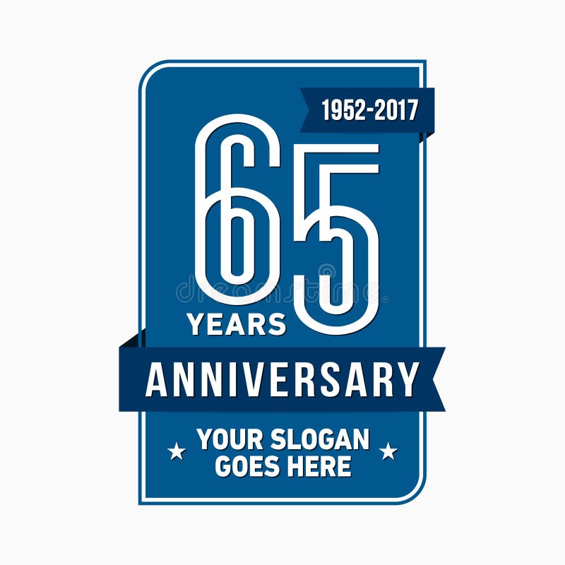 65 Years Celebrating Anniversary Design Template. 65th Logo. Vector and ...