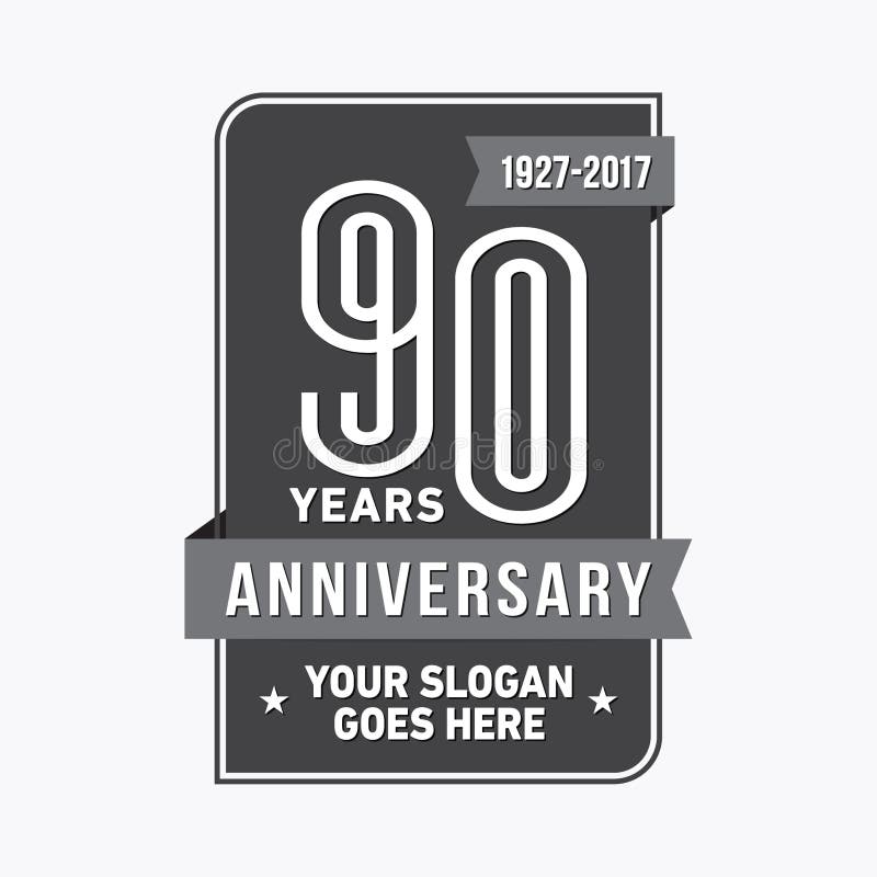 90 Years Celebrating Anniversary Design Template. 90th Logo. Vector and ...