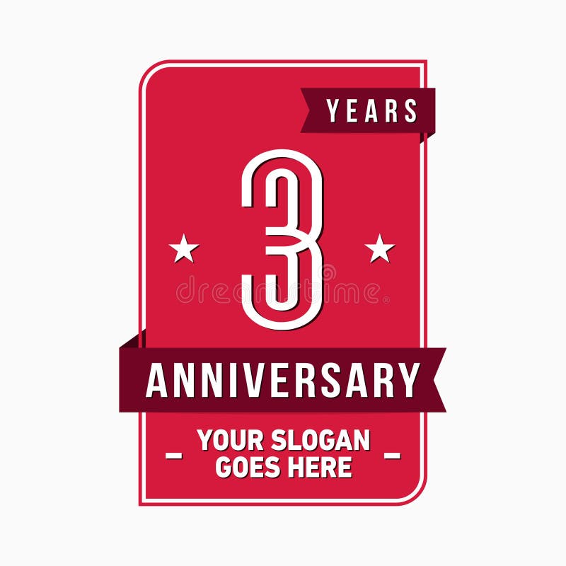 3 Years Celebrating Anniversary Design Template. 3rd Logo. Vector and ...