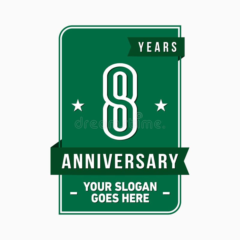 8 Years Celebrating Anniversary Design Template. 8th Logo. Vector and ...