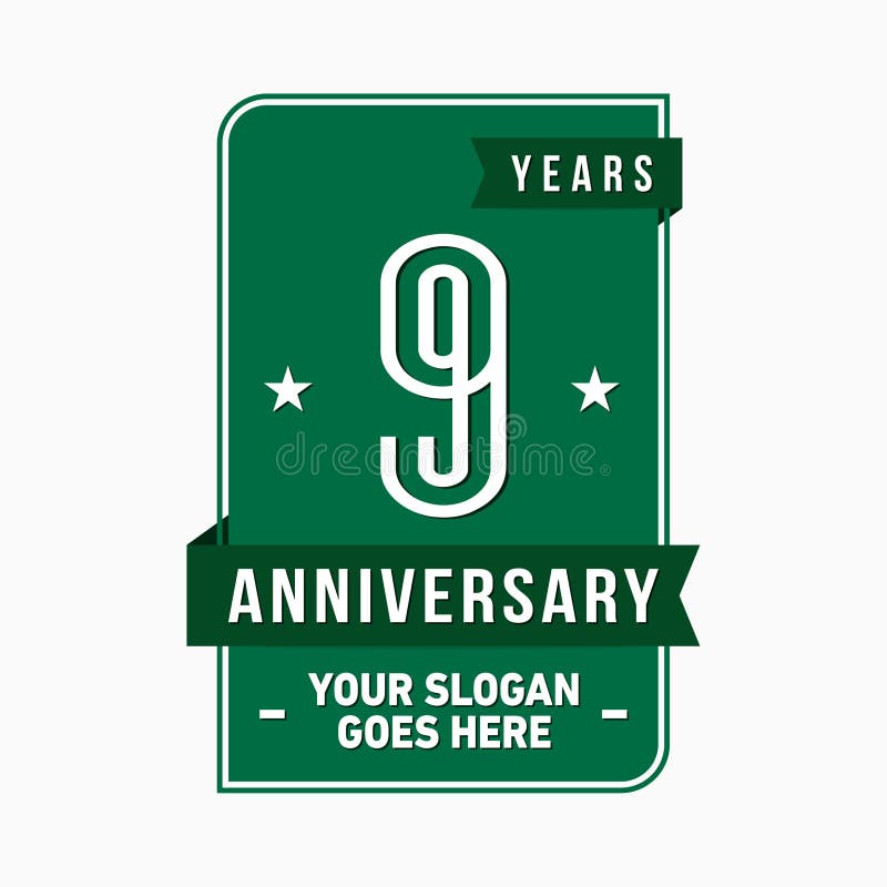 9 Years Celebrating Anniversary Design Template. 9th Logo. Vector and ...