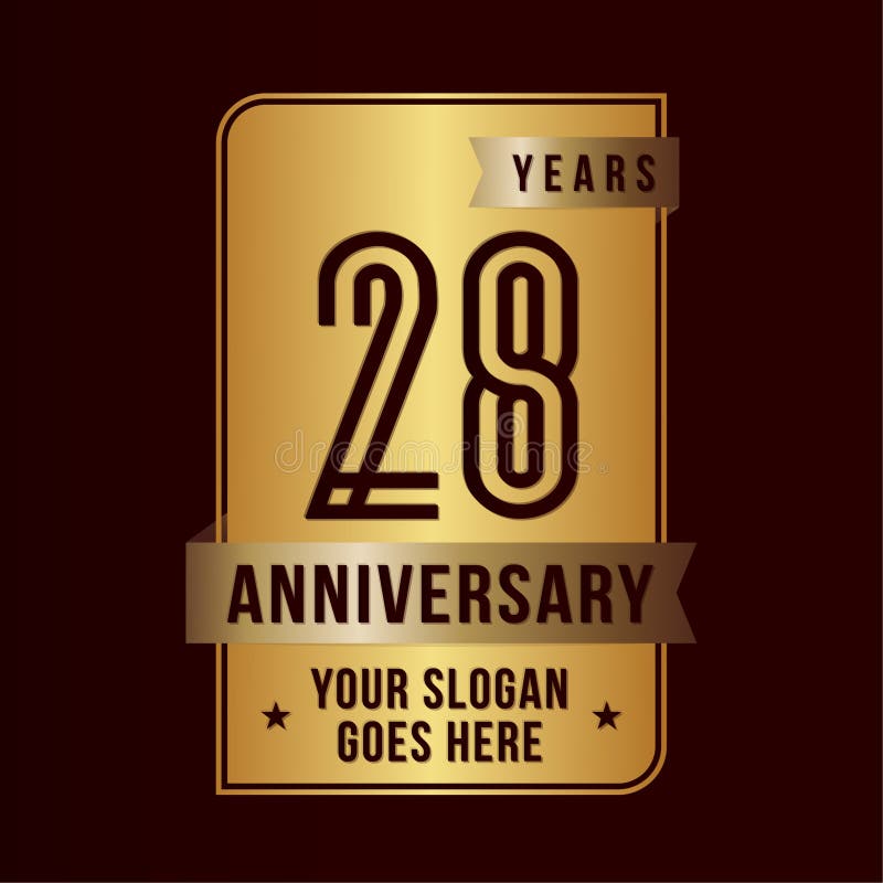 28 Years Celebrating Anniversary Design Template. 28th Logo. Vector and ...