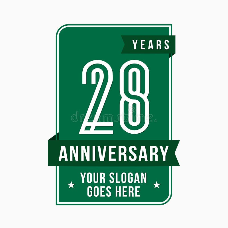 28 Years Celebrating Anniversary Design Template. 28th Logo. Vector and ...