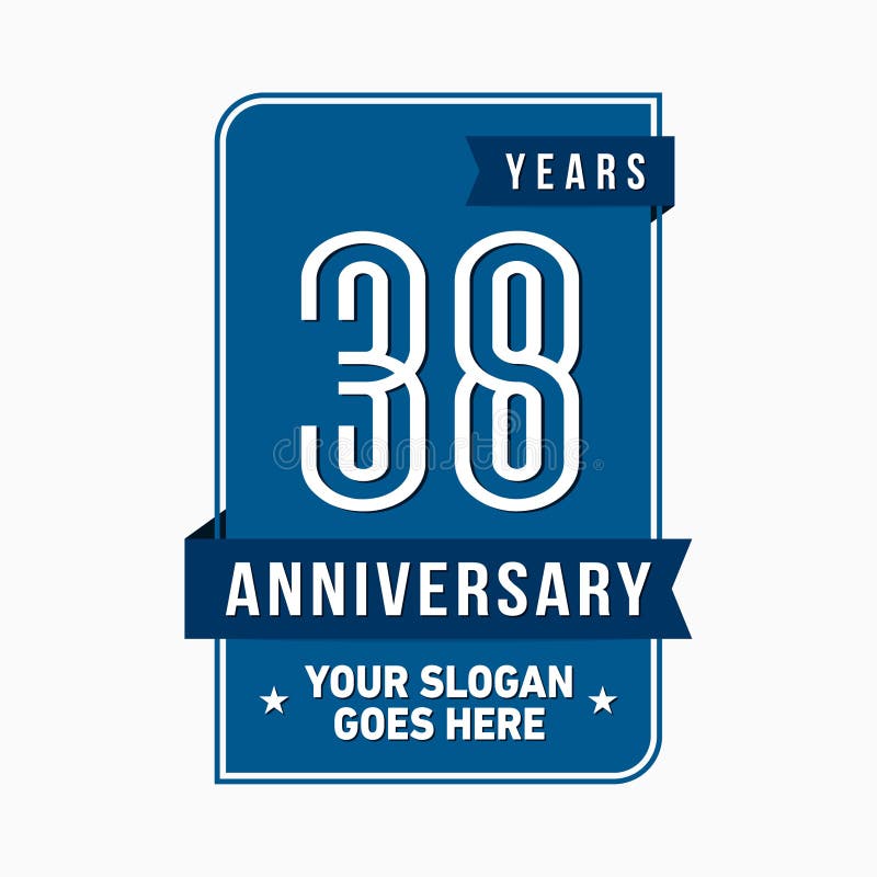 38 Years Celebrating Anniversary Design Template. 38th Logo. Vector and ...