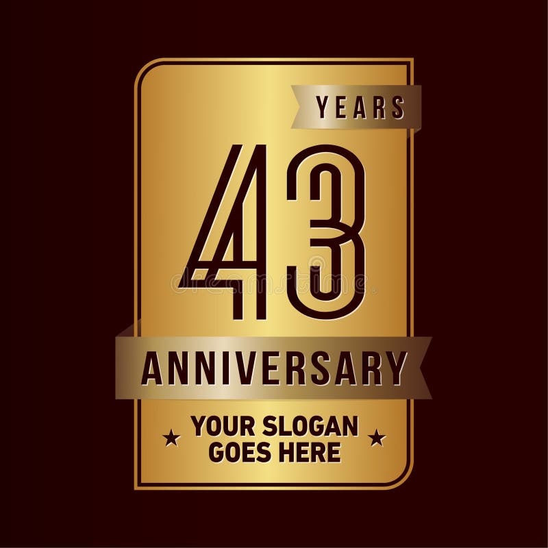 43 Years Celebrating Anniversary Design Template. 43rd Logo. Vector and ...