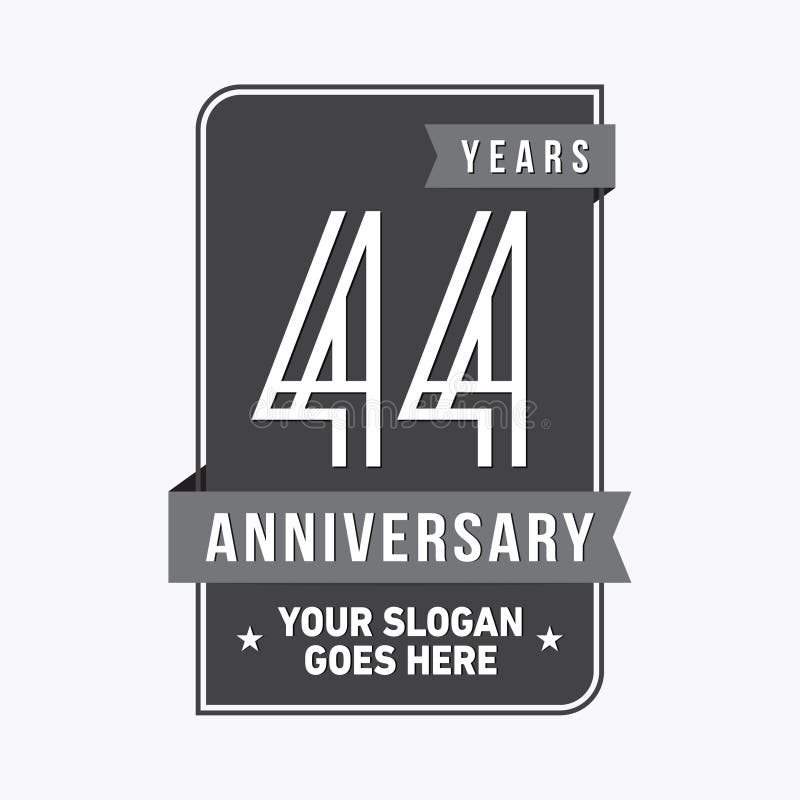 44 Years Celebrating Anniversary Design Template. 44th Logo. Vector and ...