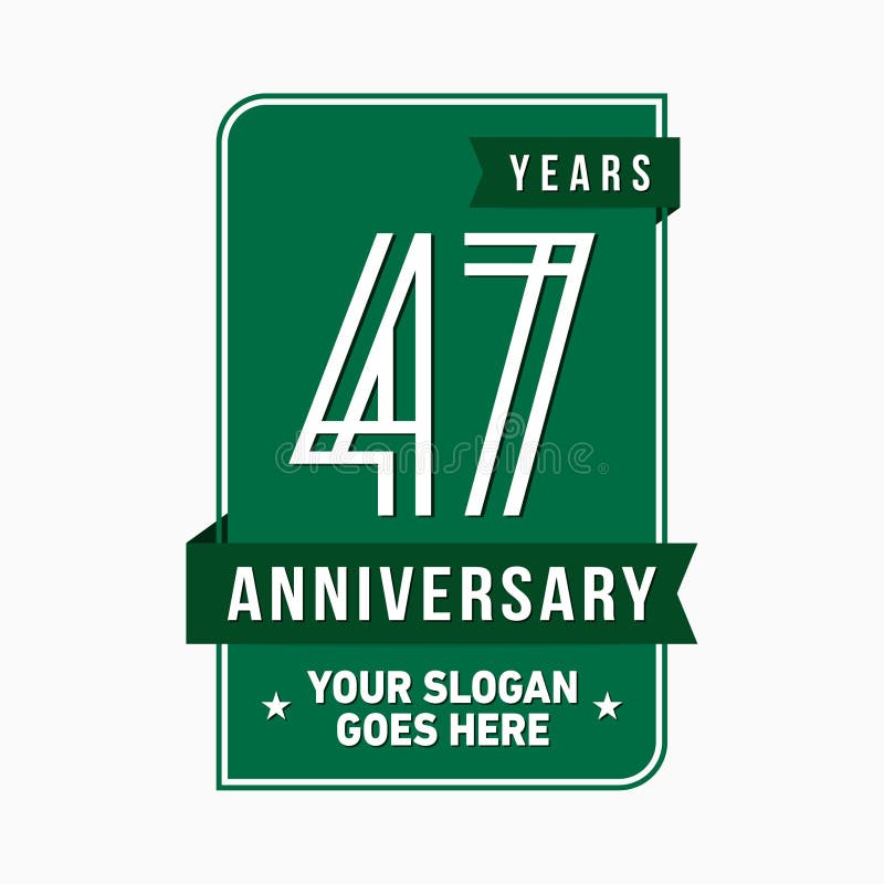 Celebrating of 47th Years Anniversary, Logotype Golden Colored Isolated ...