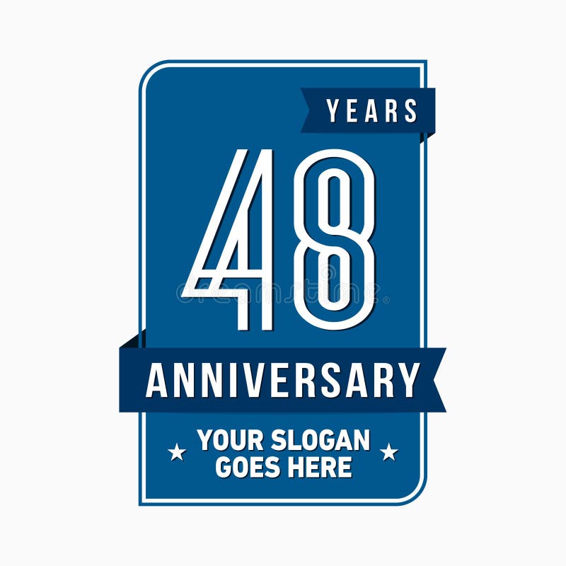 48 Years Celebrating Anniversary Design Template. 48th Logo. Vector and ...