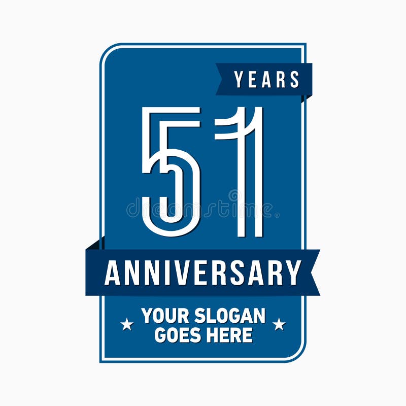 51 Years Celebrating Anniversary Design Template. 51st Logo. Vector and ...