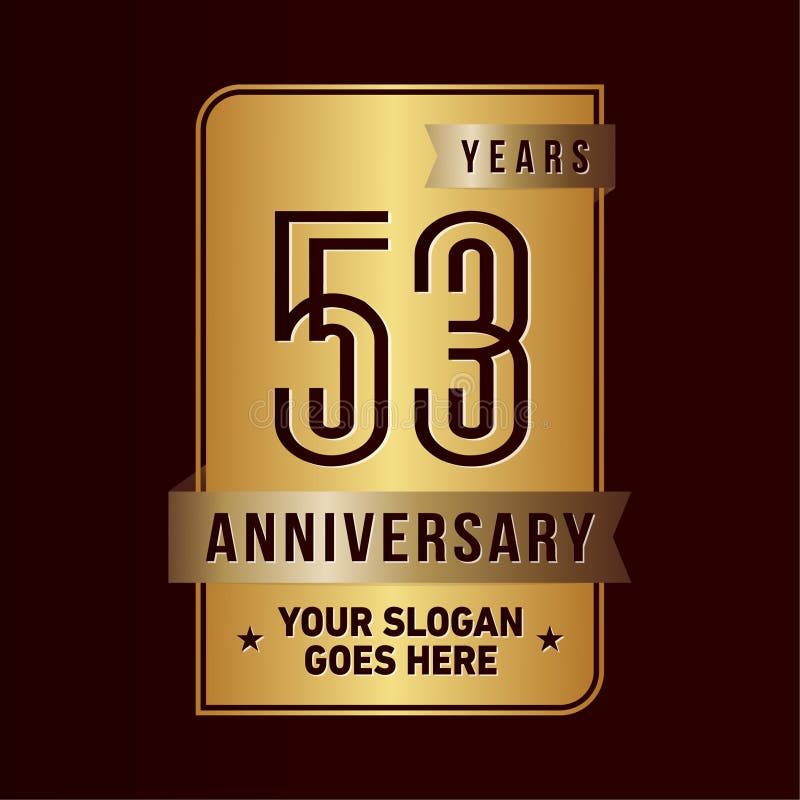 53 Years Celebrating Anniversary Design Template. 53rd Logo. Vector and ...