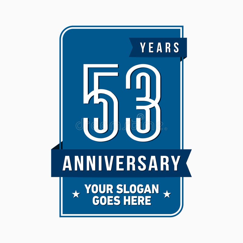 53 Years Celebrating Anniversary Design Template. 53rd Logo. Vector and ...