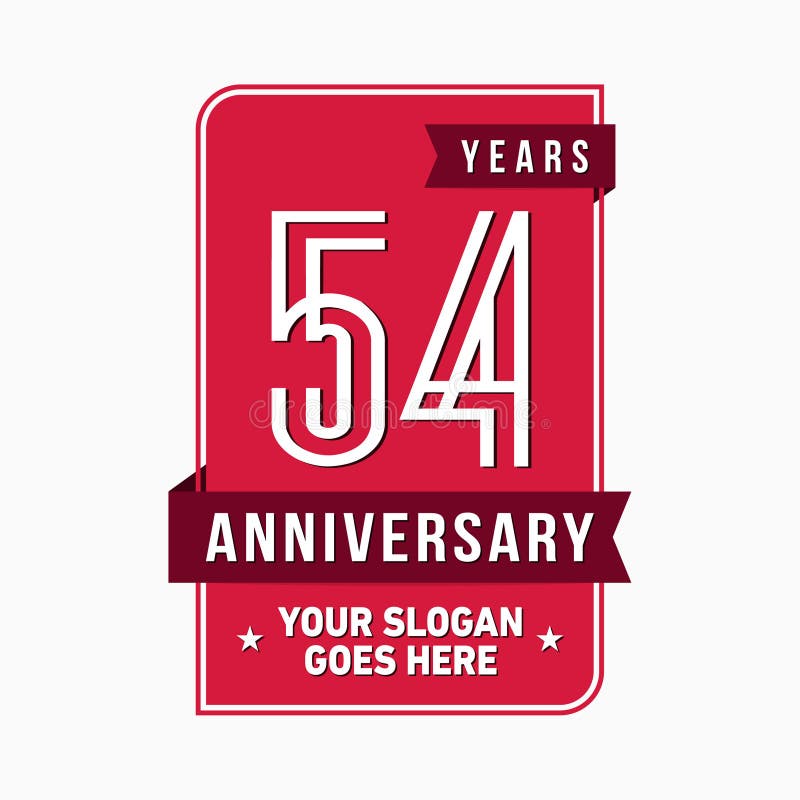 54 Years Celebrating Anniversary Design Template. 54th Logo. Vector and ...