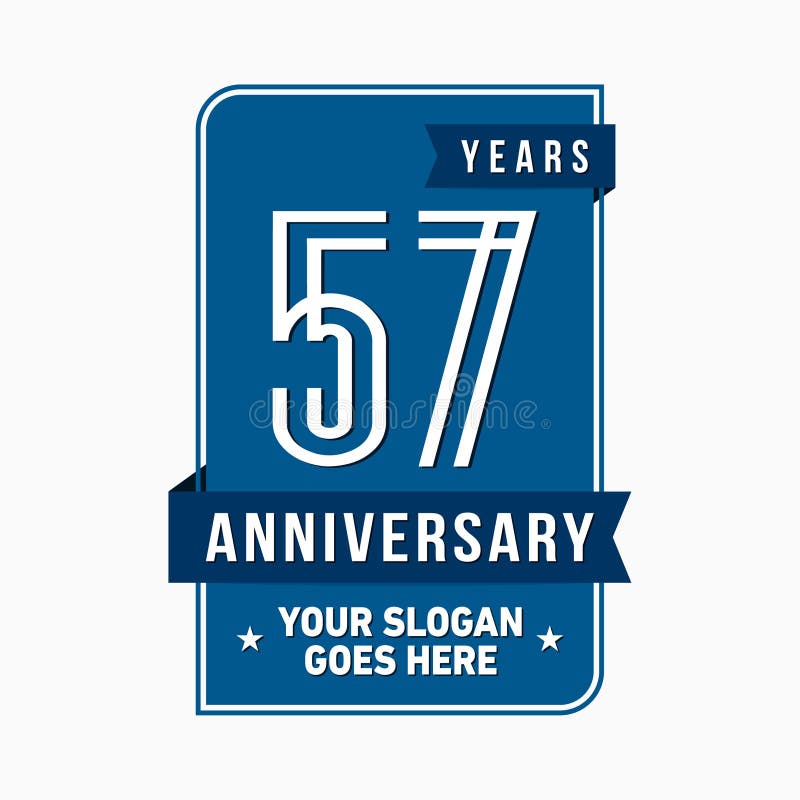57 Years Celebrating Anniversary Design Template. 57th Logo. Vector and ...