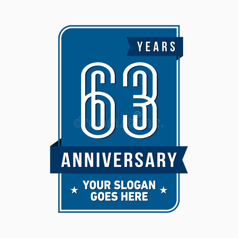 63 Years Celebrating Anniversary Design Template. 63rd Logo. Vector and ...