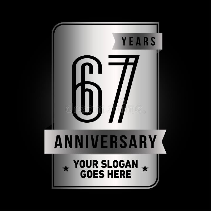 67 Years Celebrating Anniversary Design Template. 67th Logo. Vector and ...