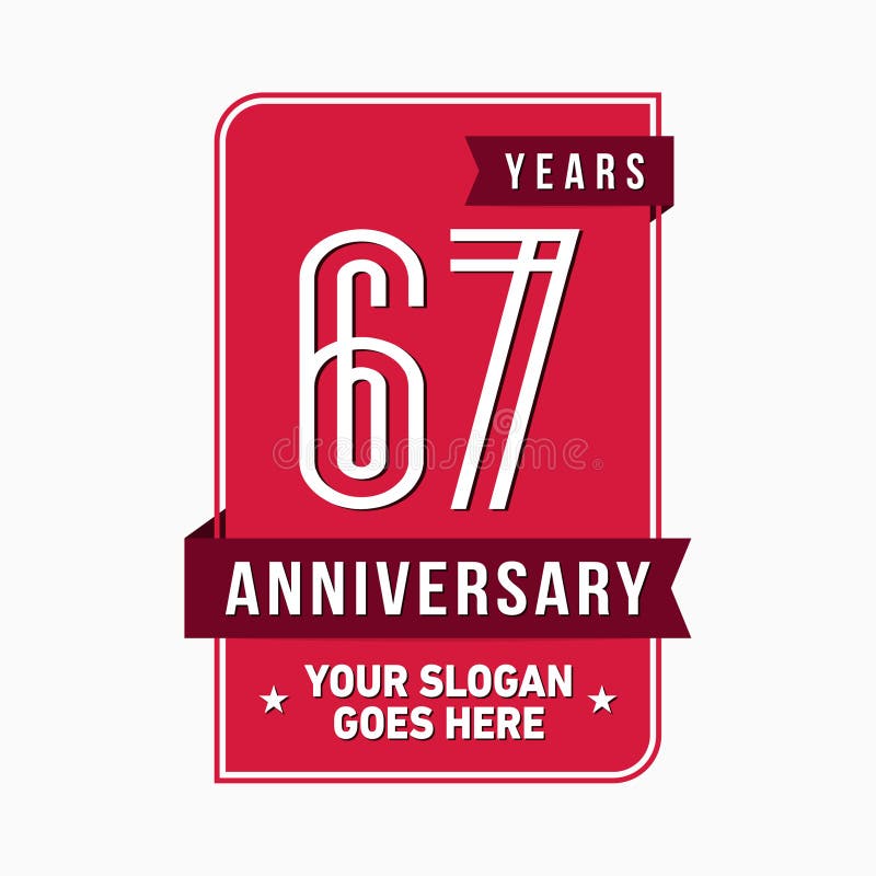 67 Years Celebrating Anniversary Design Template. 67th Logo. Vector and ...