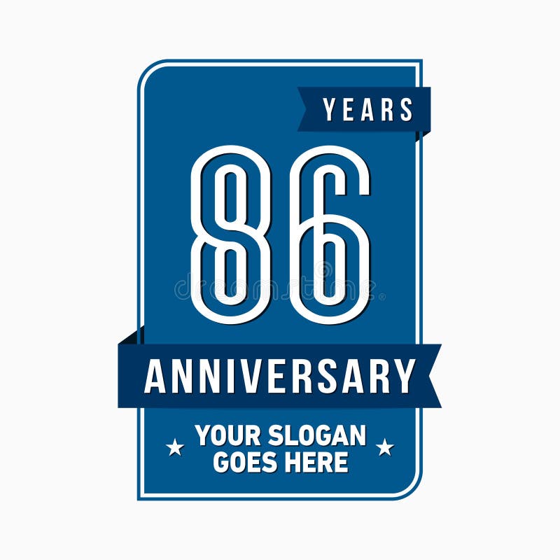 86 Years Celebrating Anniversary Design Template. 86th Logo. Vector and ...
