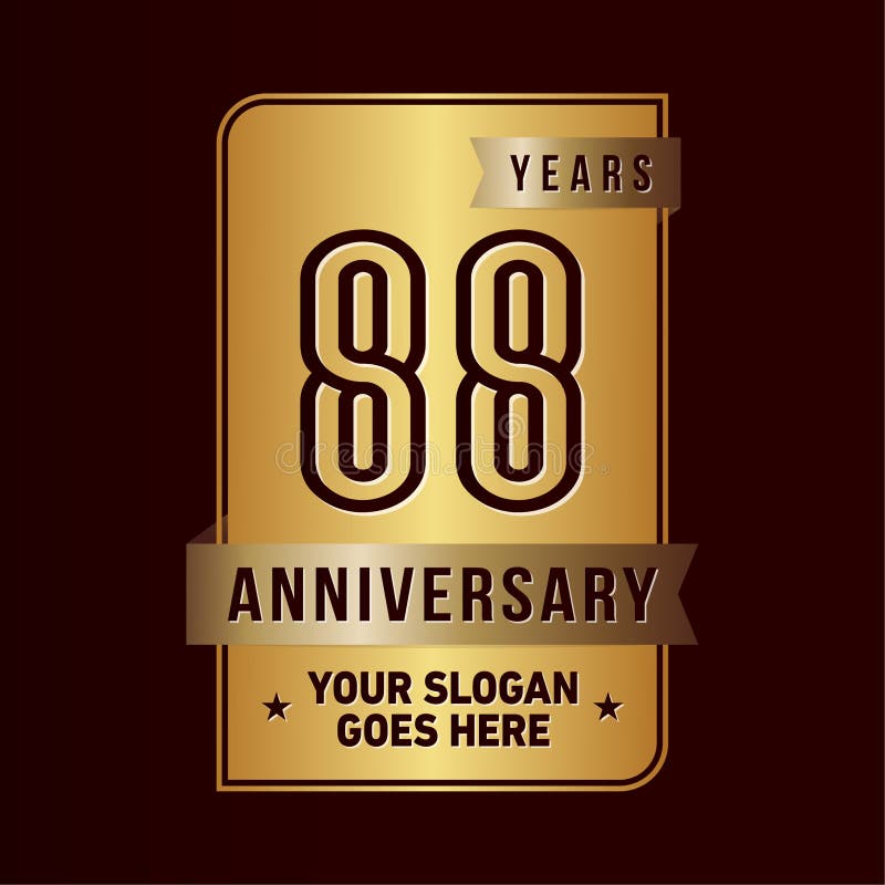 88 Years Celebrating Anniversary Design Template. 88th Logo. Vector and ...
