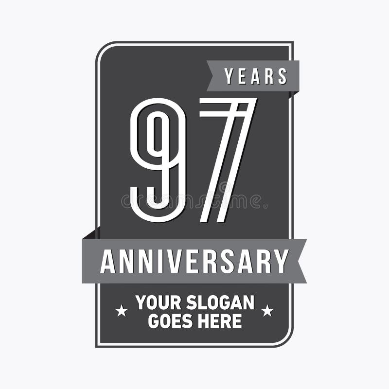 97 Years Celebrating Anniversary Design Template. 97th Logo. Vector and ...