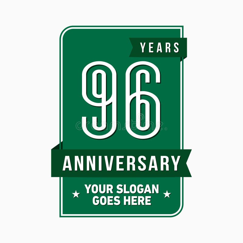Celebrating 96th Years Birthday Vector Illustration. Ninety-six ...