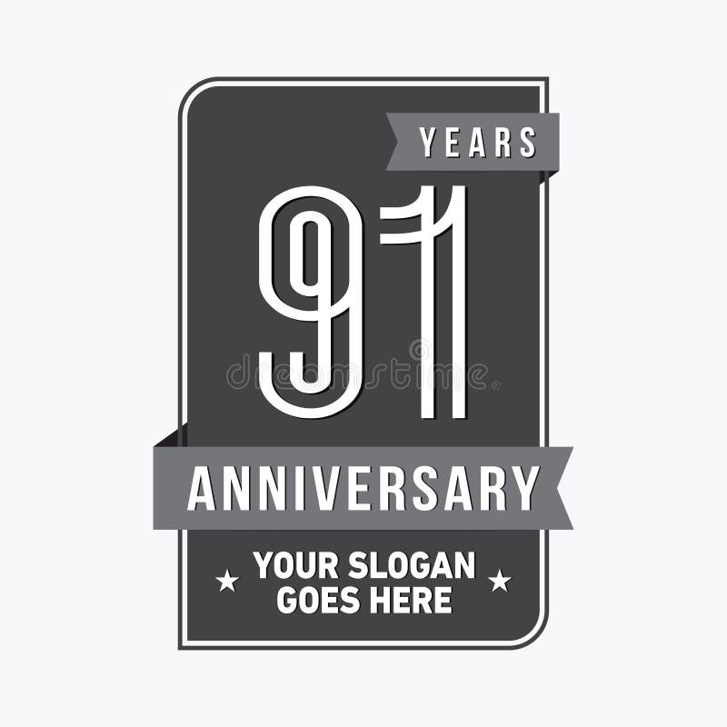 91 Years Celebrating Anniversary Design Template. 91st Logo. Vector and ...