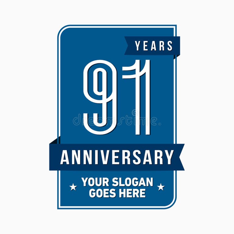 91 Years Celebrating Anniversary Design Template. 91st Logo. Vector and ...