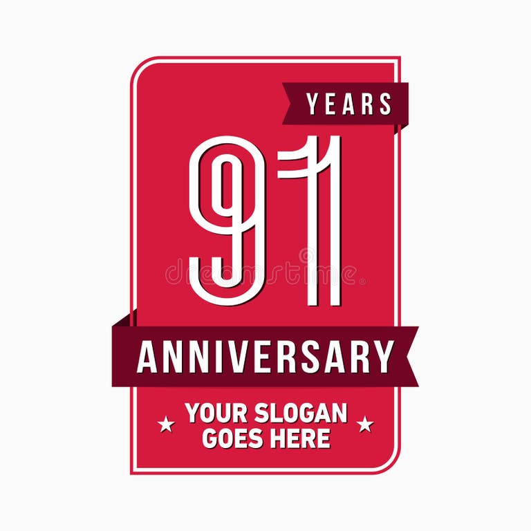 91 Years Celebrating Anniversary Design Template. 91st Logo. Vector and ...