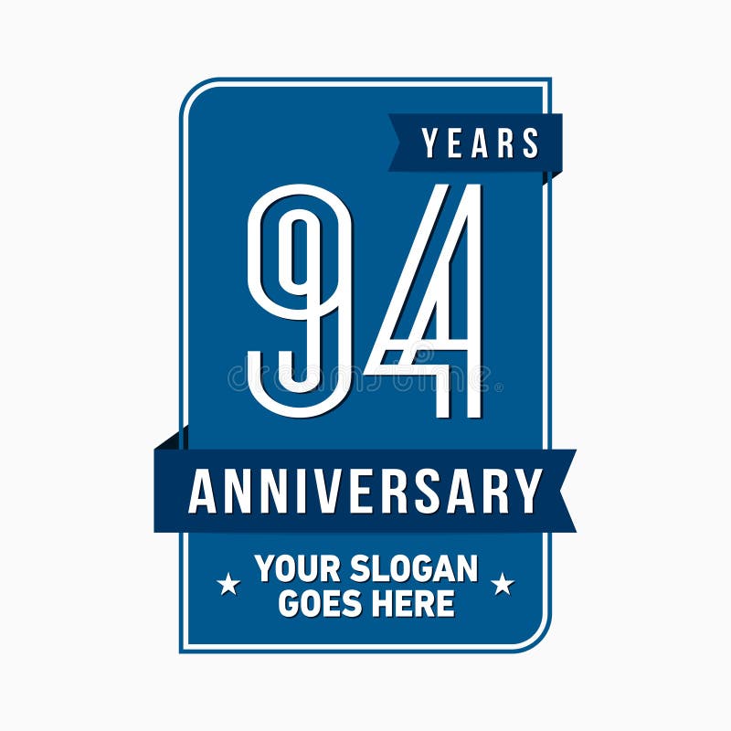 94 Years Celebrating Anniversary Design Template. 94th Logo. Vector and ...