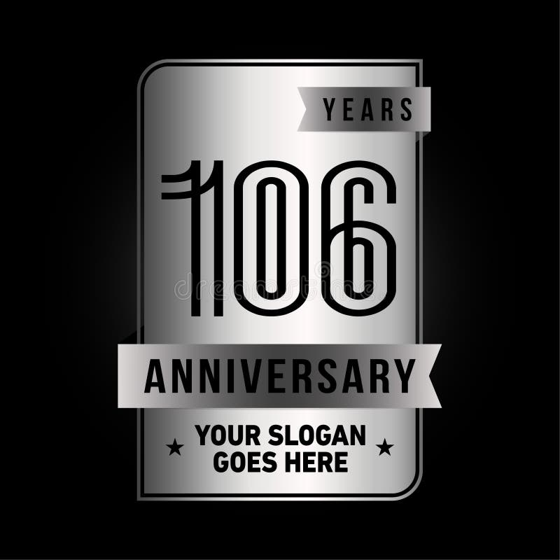 106 Years Celebrating Anniversary Design Template. 106th Logo. Vector ...