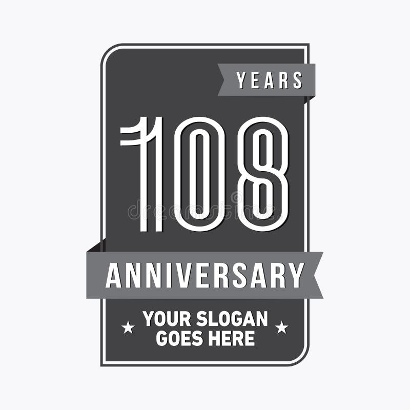 108 Years Celebrating Anniversary Design Template. 108th Logo. Vector ...