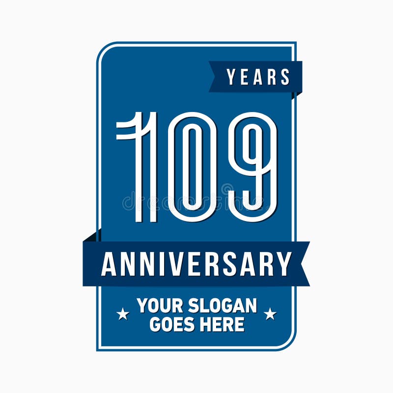 109 Years Celebrating Anniversary Design Template. 109th Logo. Vector ...