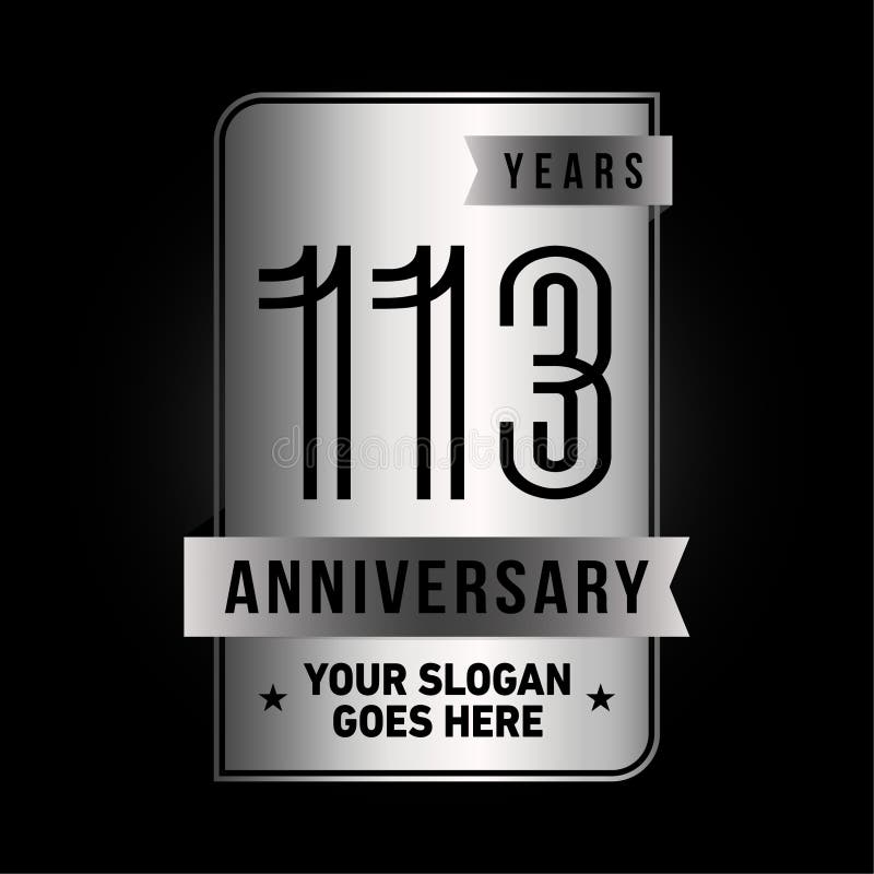 113 Years Celebrating Anniversary Design Template. 113th Logo. Vector ...