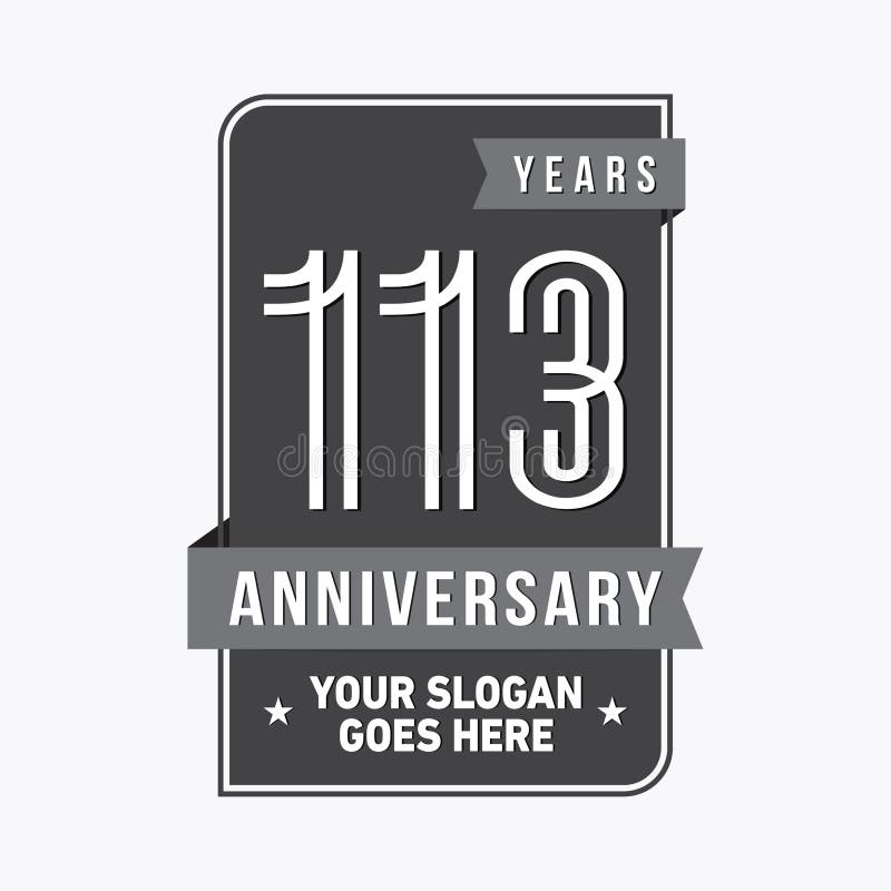 113 Years Celebrating Anniversary Design Template. 113th Logo. Vector ...